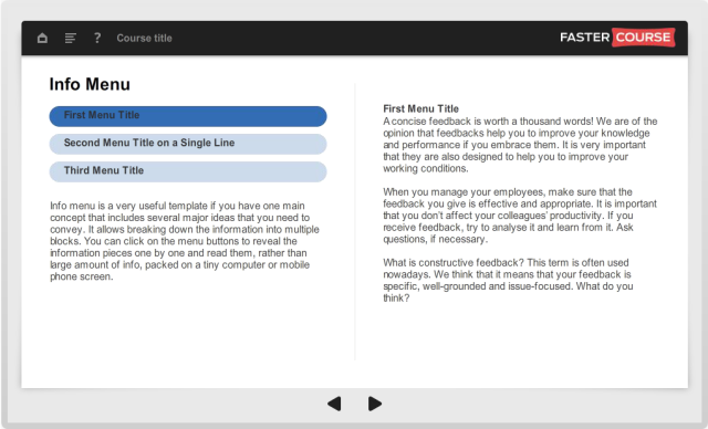 Storyline Template Guide E-learning templates-FasterCourse