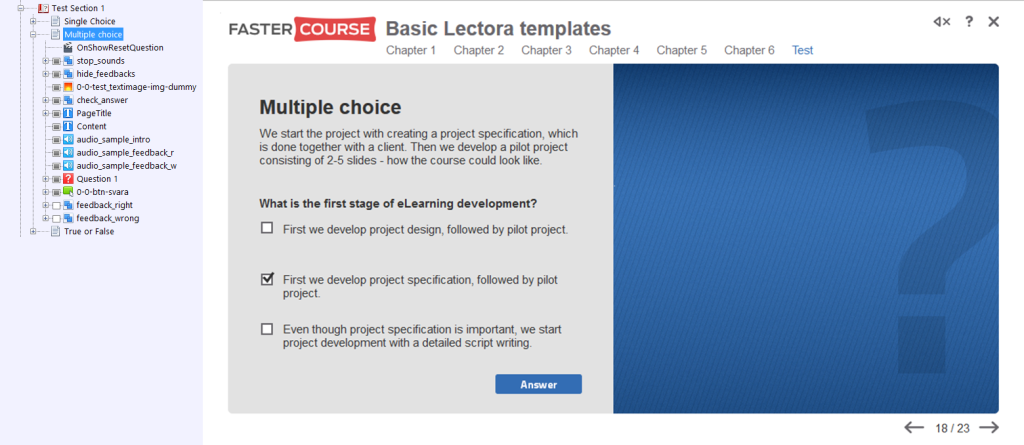 Multiple Choice - E-learning Templates - FasterCourse