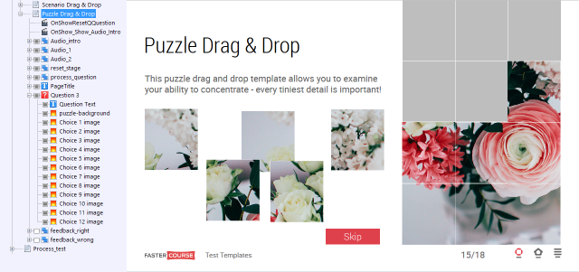 Puzzle Drag & Drop - E-learning Templates - FasterCourse