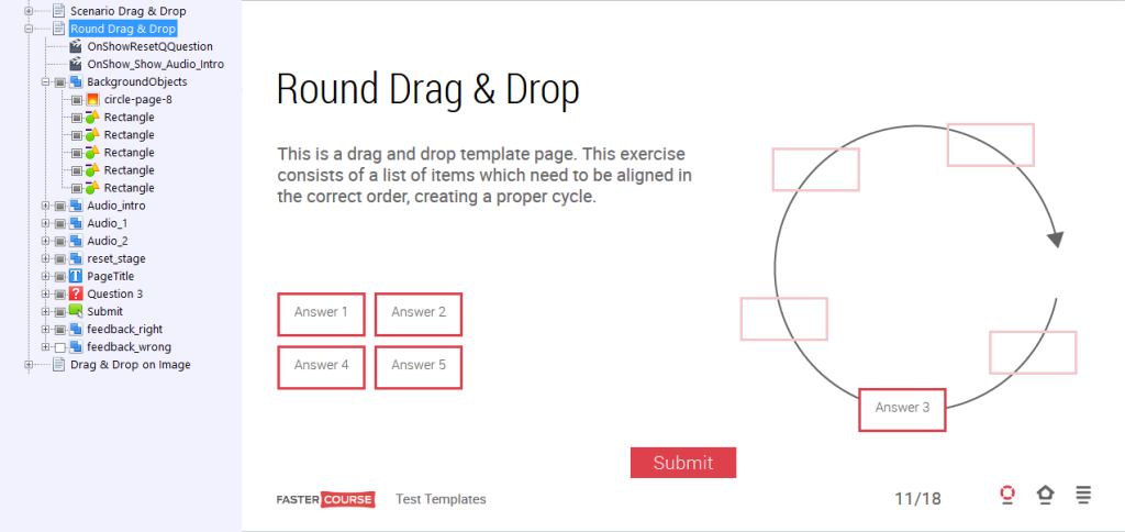 Round Drag & Drop - E-learning Templates - FasterCourse