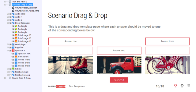 Scenario Drag & Drop - E-learning Templates - FasterCourse