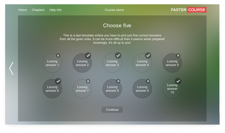 Most popular quiz and test templates in e-learning - FasterCourse