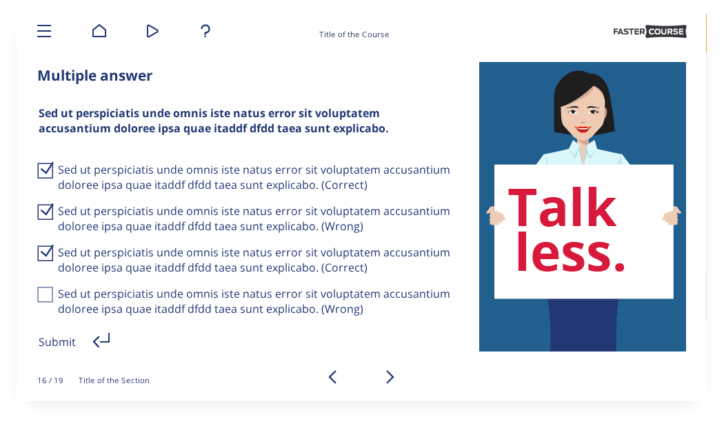 Most Popular Quiz And Test Templates In E learning FasterCourse