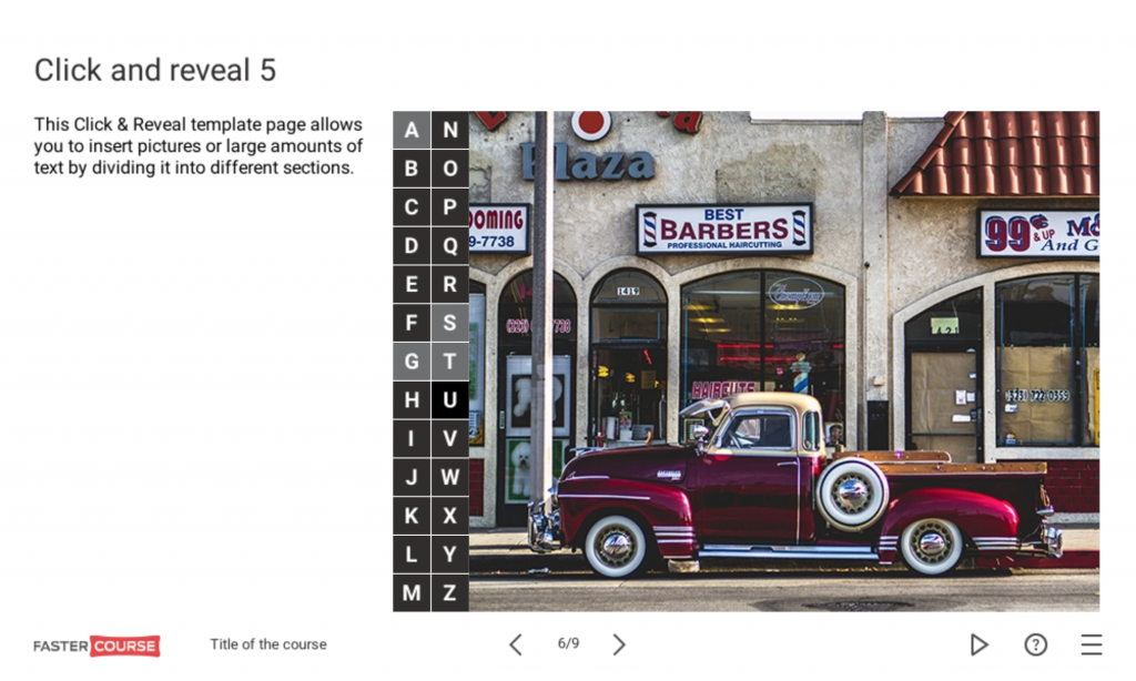 Click and reveal Storyline templates - various elearning layouts
