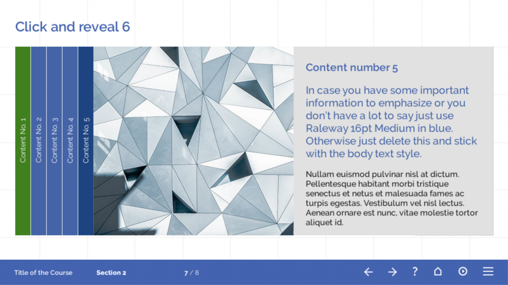 Click and reveal Storyline templates - various elearning layouts Click and reveal Storyline templates - various elearning layouts