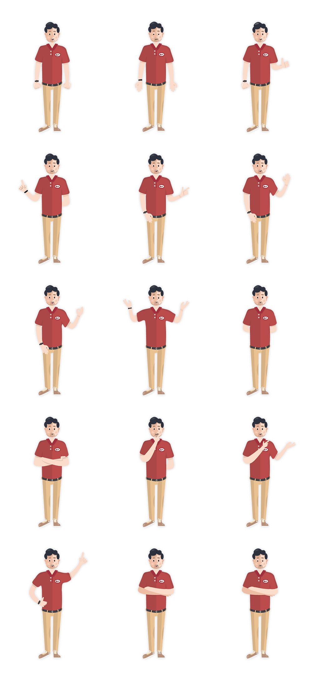 Characters_All_Poses_David - E-learning Templates - FasterCourse