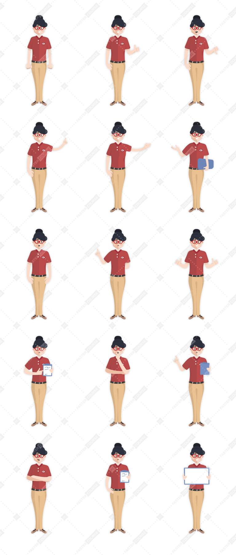 Illustrated Characters for Elearning Projects - Employee Clara