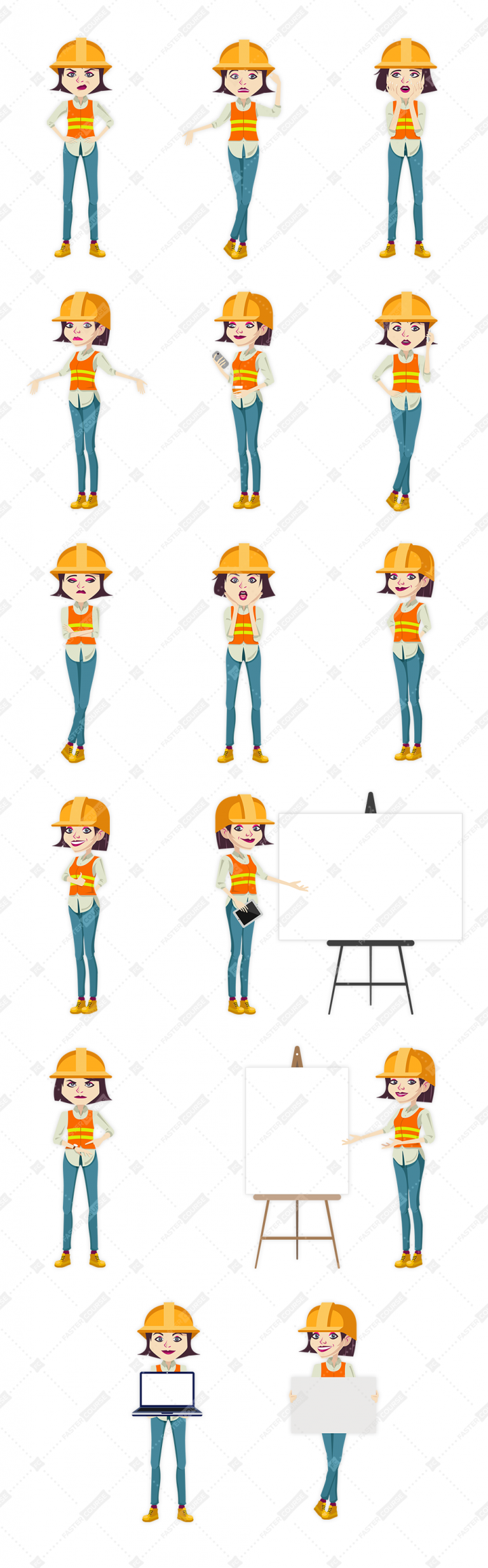 Illustrated Characters for Elearning Projects - Eve Construction
