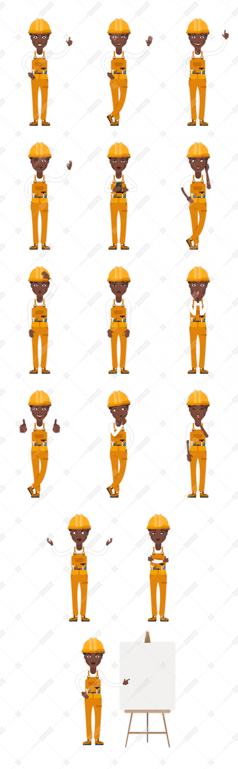 Illustrated Characters for Elearning Projects - Emma Construction