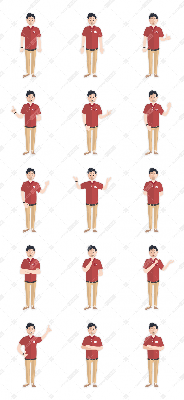 Illustrated Characters for Elearning Projects - Employee David