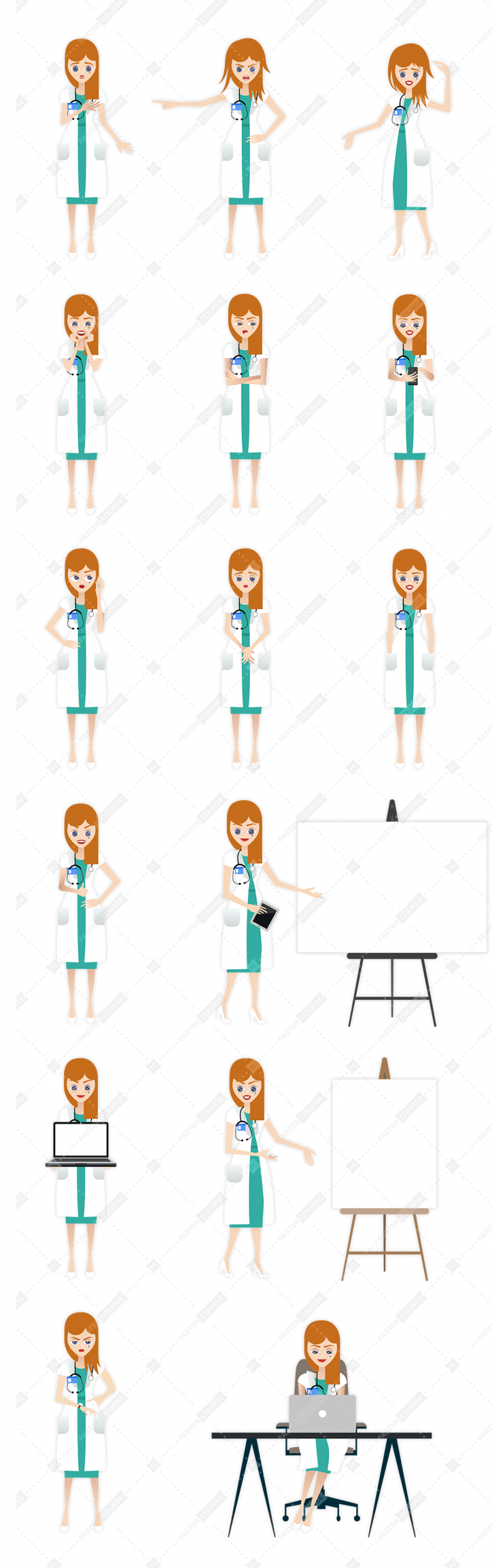 Illustrated Characters for Elearning Projects - Mary Hospital