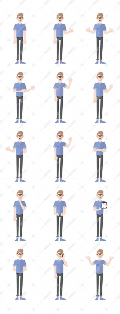 Illustrated Characters for Elearning Projects - John - FasterCourse