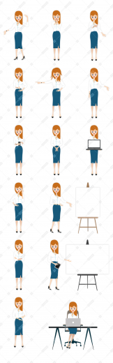 Illustrated Characters for Elearning Projects - Mary Office
