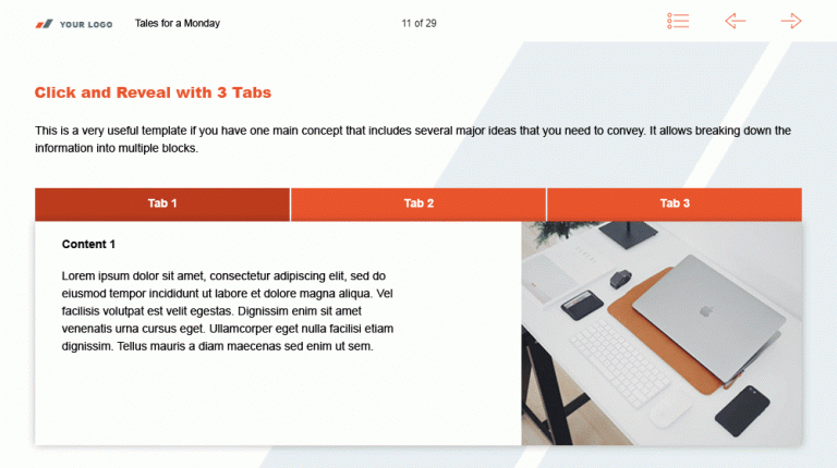 Monday_Click_and_Reveal - E-learning Templates - FasterCourse