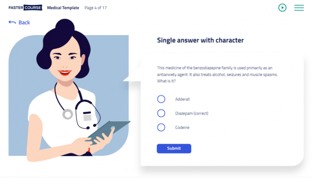Medical Themed Elearning Template Set- FasterCourse