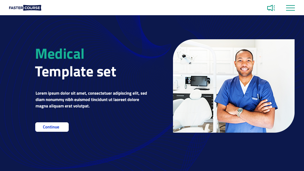 Medical Themed Elearning Template Set- FasterCourse