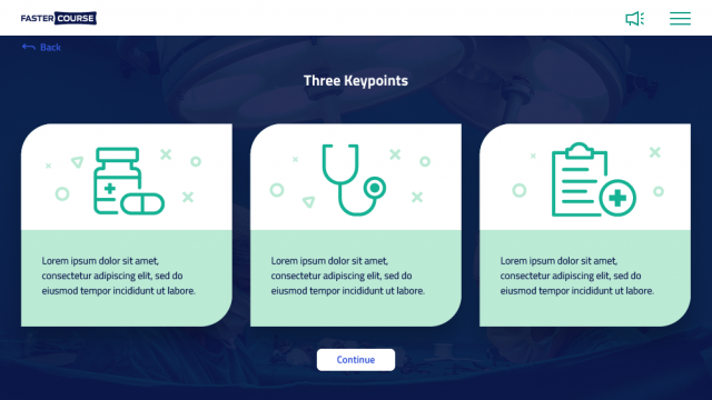 Medical Themed Elearning Template Set- FasterCourse