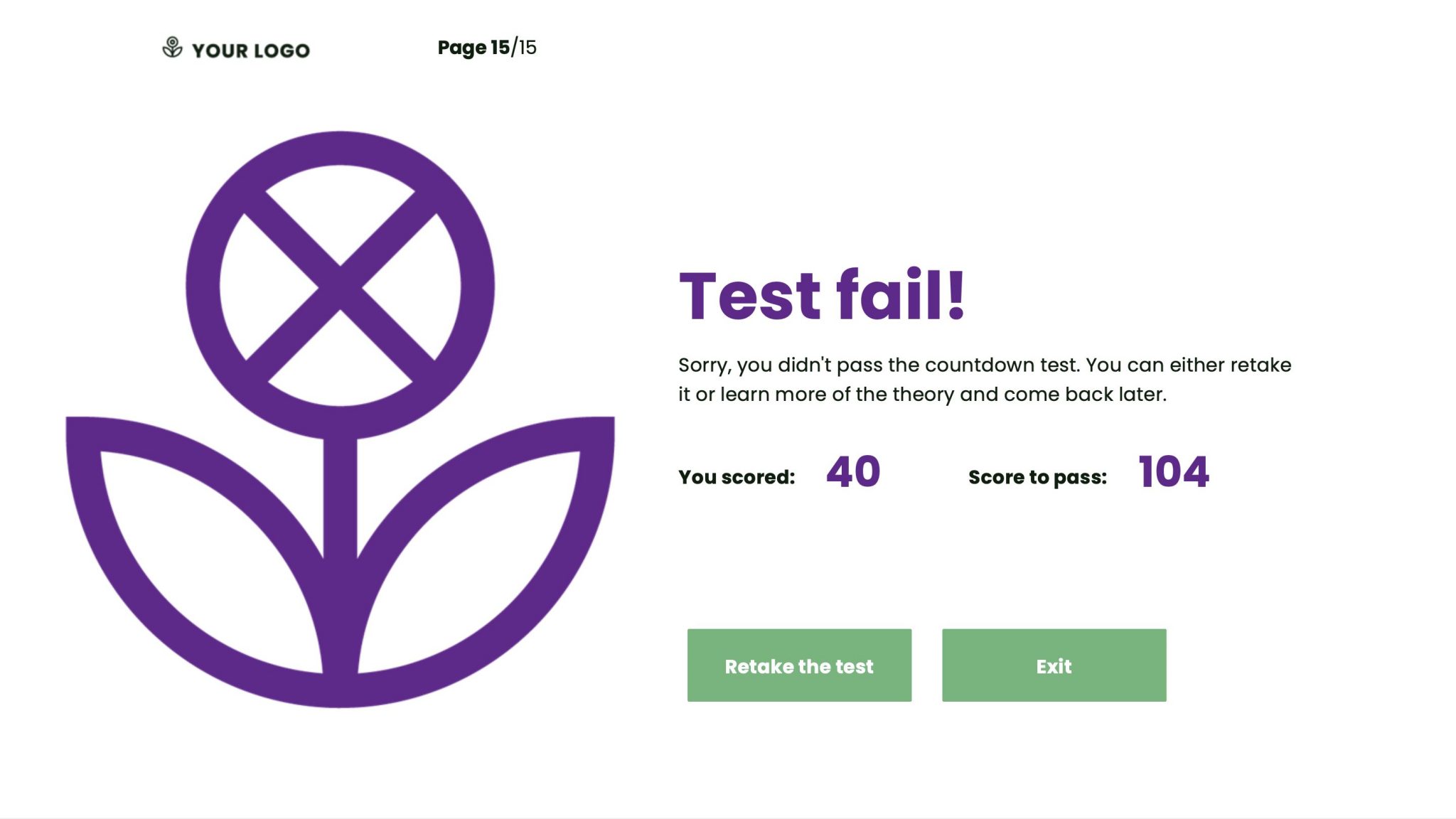 Countdown Test Template for Elearning - FasterCourse