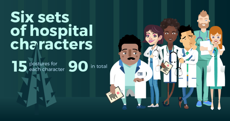 Full character set and Illustrator file - 6 hospital characters ...