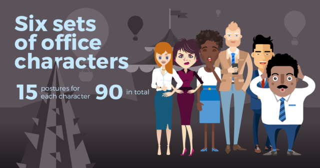 Full character set and Illustrator file - 6 office characters ...