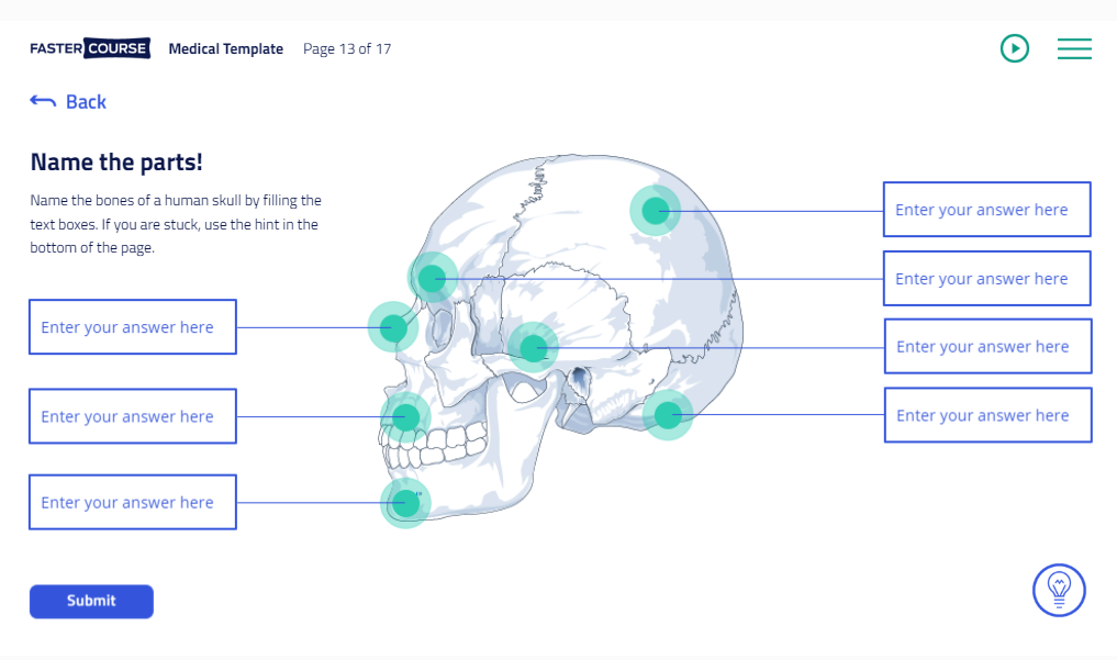 Articulate Storyline 360 Templates Medical Test contains 17 