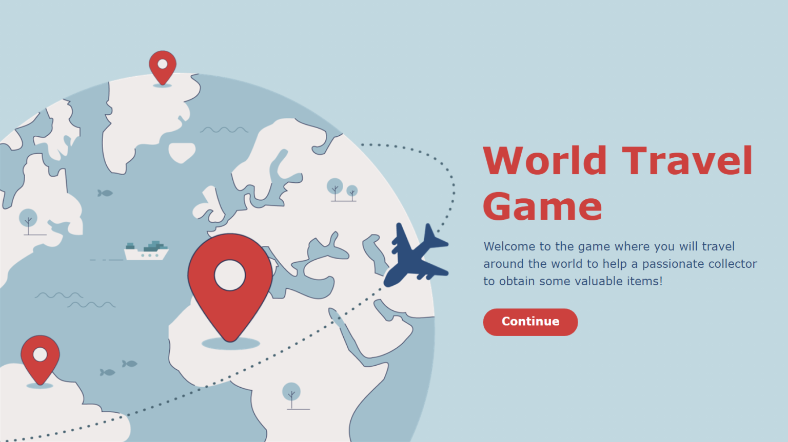 Articulate Storyline 360 Templates World Travel Game contains 6 