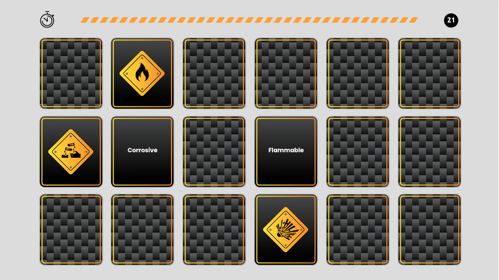 Adobe Captivate Templates Flip Cards Memory Game contains 4 